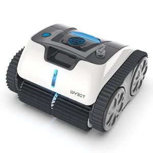 wybot cordless robotic pool cleaner, ultra strong suction, wall climb pool vacuum with intelligent route planning, lasts 110mins, triple-motor, ideal for in-ground pools up to 60 feet (black)