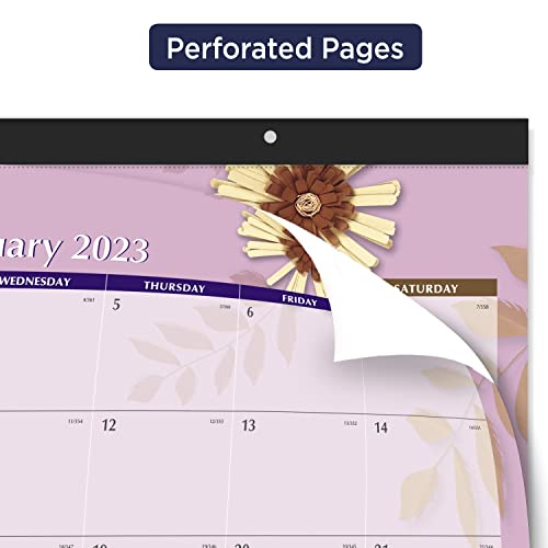 AT-A-GLANCE 2023 Desk Calendar, Desk Pad, 21-3/4" x 17", Standard, Monthly, Paper Flowers (5035)