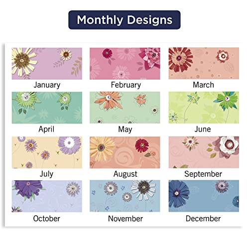 AT-A-GLANCE 2023 Desk Calendar, Desk Pad, 21-3/4" x 17", Standard, Monthly, Paper Flowers (5035)