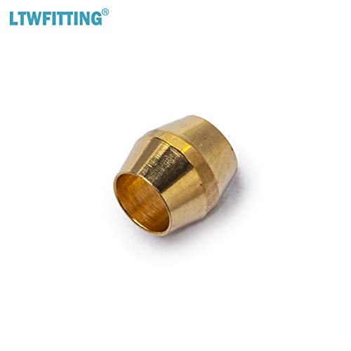 LTWFITTING Value Pack 1/8-Inch OD Brass Compression Union,Sleeve Ferrule,Nut (Pack of 85)