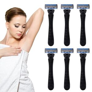 6-layer blade women’s razor beoffer 6 pack razor blade silky smooth shave for women body arm leg hair bikini safety razor blades close shave with minimal irritation disposable razors hair remover