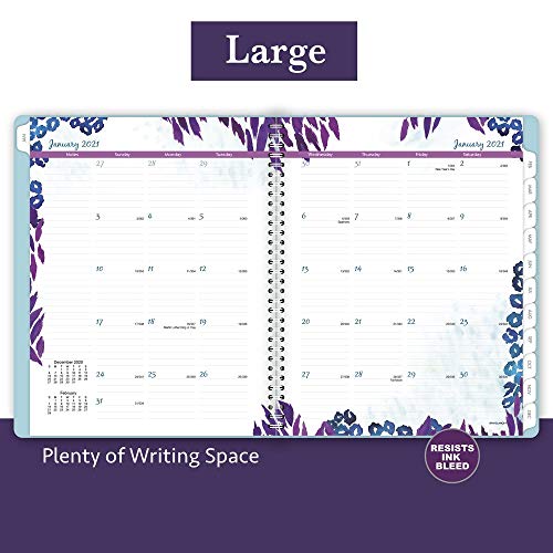 2021 Weekly & Monthly Appointment Book & Planner by AT-A-GLANCE, 8" x 11", Large, Wild Washes, Teal (523-905-21),White