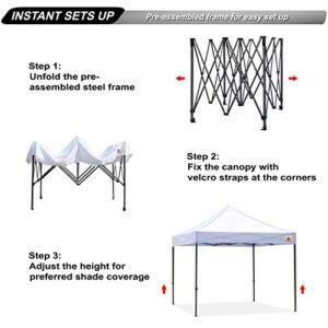 ABCCANOPY Patio Pop Up Canopy Tent 10x10 Commercial-Series (White)