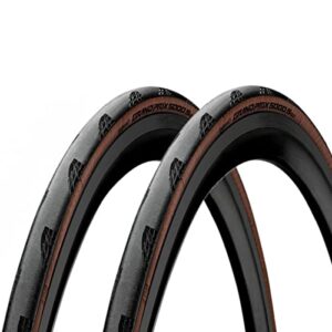 pair of continental grand prix 5000 s tr tire 700x25c tubeless fold black/coffee