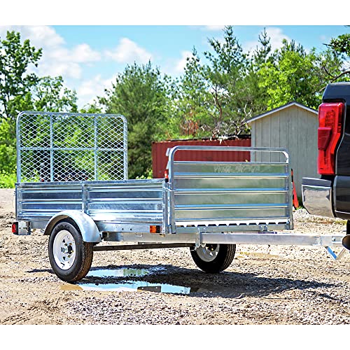 Detail K2 MMT5X7G-DUG 5 ft. x 7 ft. Multi Purpose Utility Trailer Kits with Drive Up Gate (Galvanized)