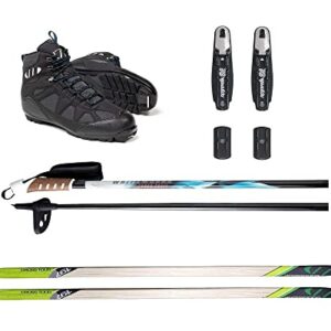 Whitewoods Adult NNN Cross Country Ski Package, 197cm - Skis, Bindings, Boots, Poles (42, 151-180 lbs.)