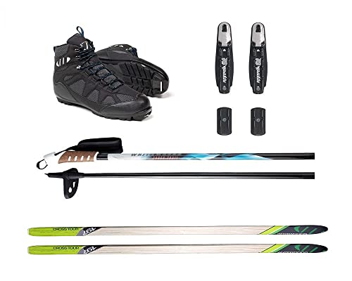 Whitewoods Adult NNN Cross Country Ski Package, 197cm - Skis, Bindings, Boots, Poles (42, 151-180 lbs.)