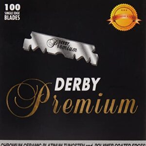 DERBY TOKAI Swedish Steel 100 Half Razor Blades, Premium Black