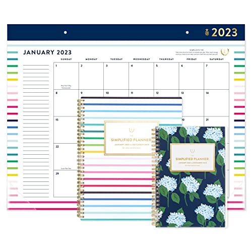 AT-A-GLANCE 2023 Desk Calendar, Simplified by Emily Ley, Monthly Desk Pad, 17-3/4" x 11", Compact, Carolina Dogwood (EL91-705)