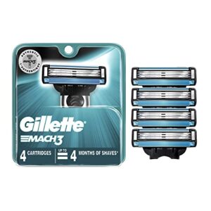 gillette mach3 mens razor blade refills, 4 count