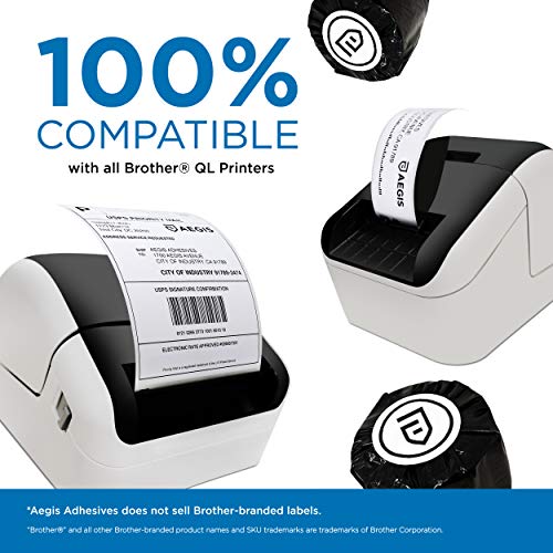 Aegis Adhesives - Compatible Label Replacement for Brother DK-1209 (1.1" X 2.4”) Address & Barcode, Use with QL Label Printers - 12 Rolls + 1 Frame