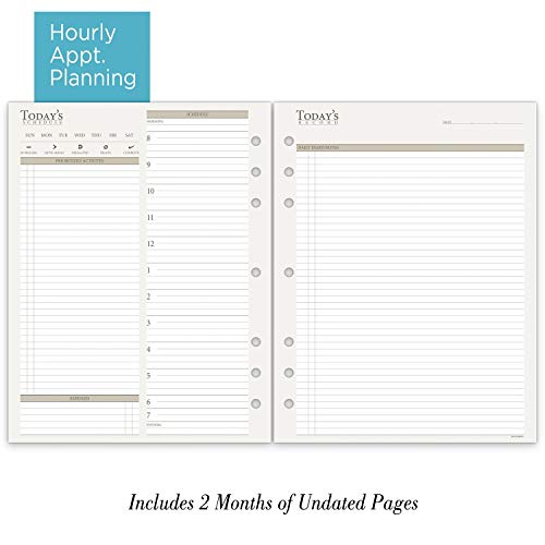 at-A-Glance Undated Daily Planner Refill, 2 Months, 7-Ring, 8-1/2" x 11", Folio Size, Size 5 (038-225)