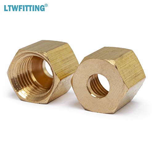 LTWFITTING Value Pack 3/16-InchOD Brass Compression Union,Sleeve Ferrule,Nut (Pack of 130)