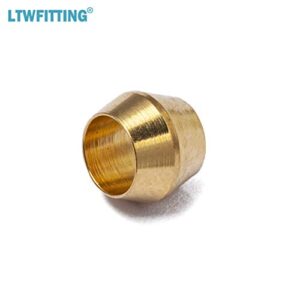 LTWFITTING Value Pack 3/16-InchOD Brass Compression Union,Sleeve Ferrule,Nut (Pack of 130)