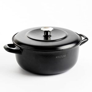 keltum 5.3qt enameled dutch oven, black