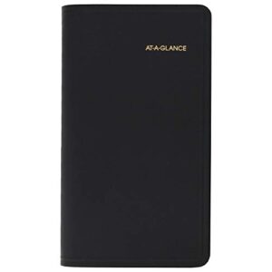 2022 pocket calendar by at-a-glance, weekly appointment book & planner, 3-1/4″ x 6-1/4″, pocket size, refillable, black (7000805)