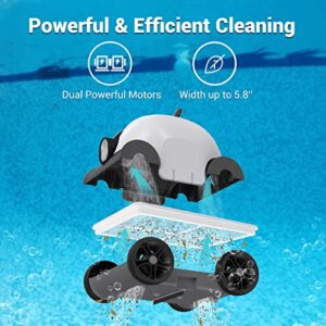 AIPER Seagull 1000 Cordless Pool Vacuum, Dual-Drive Motors, Self-Parking, Ideal for Above/In-Ground Flat Pool Up to 861 Sq Ft