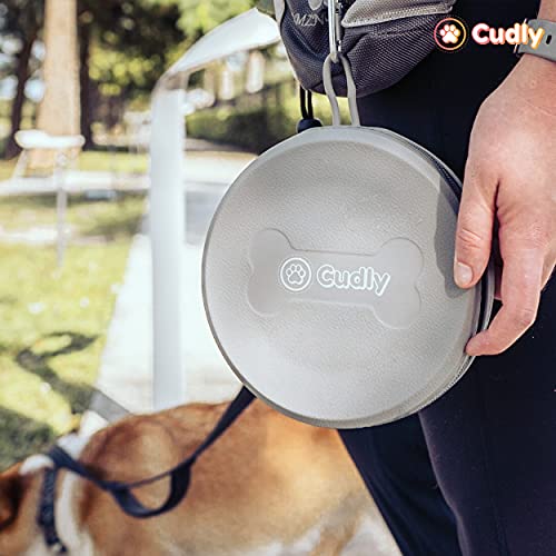 CUDLY PortaBowl - Portable Dog Bowl, Collapsible Dog Bowls, Travel Dog Bowls, Portable Water Bowl for Dog | Collapsable Doggy Bowl, Foldable Dog Bowl, Collapsible Bowls for Camping, Dog Bowl Travel