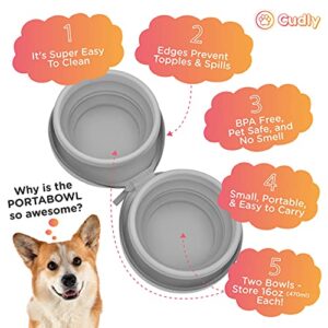 CUDLY PortaBowl - Portable Dog Bowl, Collapsible Dog Bowls, Travel Dog Bowls, Portable Water Bowl for Dog | Collapsable Doggy Bowl, Foldable Dog Bowl, Collapsible Bowls for Camping, Dog Bowl Travel