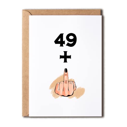 LillaGifts Funny 50Th Birthday Card - 49+1 Women Or Men - Sweet 50 Years Old Birthday Gift - Gift Perfect For Husband Wife Brother Sister, 5 x 7 inches