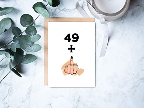 LillaGifts Funny 50Th Birthday Card - 49+1 Women Or Men - Sweet 50 Years Old Birthday Gift - Gift Perfect For Husband Wife Brother Sister, 5 x 7 inches