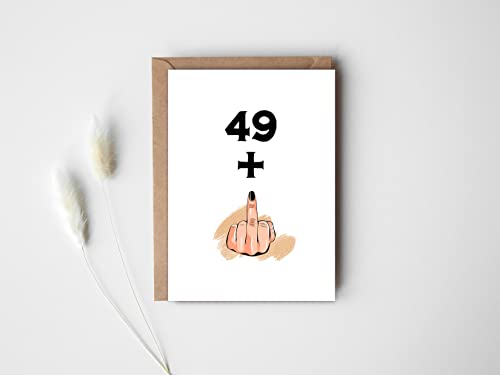 LillaGifts Funny 50Th Birthday Card - 49+1 Women Or Men - Sweet 50 Years Old Birthday Gift - Gift Perfect For Husband Wife Brother Sister, 5 x 7 inches