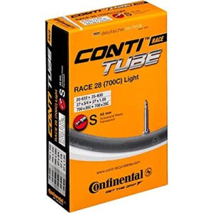 continental light 42mm presta valve tube, black, 700 x 18-25cc