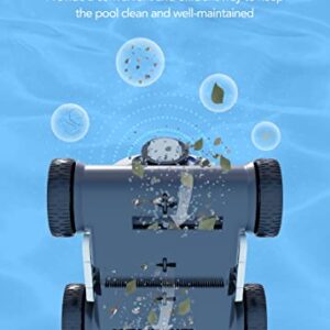 WYBOT 2023 Premium Cordless Robotic Pool Cleaner, Automatic Pool Vacuum with Powerful Suction, LED Indicator, Last 90 Mins, Self-Parking, Ideal for Above/In-Ground Flat Pools up to 40 Feet-Osprey 300