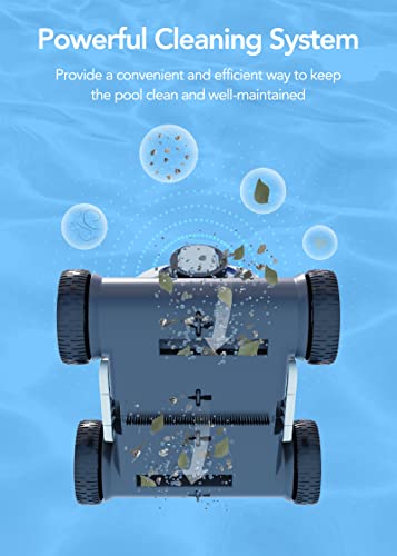 WYBOT 2023 Premium Cordless Robotic Pool Cleaner, Automatic Pool Vacuum with Powerful Suction, LED Indicator, Last 90 Mins, Self-Parking, Ideal for Above/In-Ground Flat Pools up to 40 Feet-Osprey 300