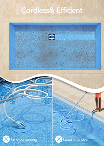 WYBOT 2023 Premium Cordless Robotic Pool Cleaner, Automatic Pool Vacuum with Powerful Suction, LED Indicator, Last 90 Mins, Self-Parking, Ideal for Above/In-Ground Flat Pools up to 40 Feet-Osprey 300