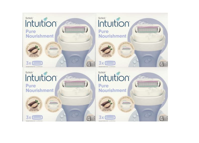 Schick Intuition Pure Nourishment with Organic Cocoa Butter 12 Cartridge Women's Razor Refills