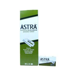 Astra Superior Platinum Double Edge Shaving Razor Blades 100 Pcs Barber Favored by Astra