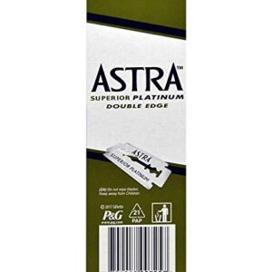 Astra Superior Platinum Double Edge Shaving Razor Blades 100 Pcs Barber Favored by Astra