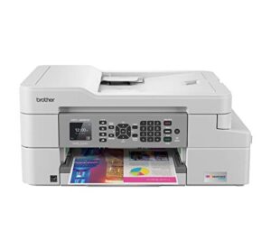 brother mfc-j805dw inkvestmenttank color inkjet all-in-one printer with mobile device and duplex printing with up to 1-year of ink in-box, white, one size, amazon dash replenishment ready