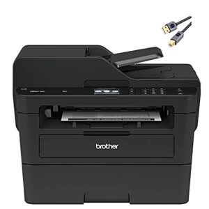 brother l-2750dw compact monochrome all-in-one laser printer i print copy scan fax i wireless i mobile printing i nfc printing i auto 2-sided printing i adf i print up to 36 ppm + printer cable