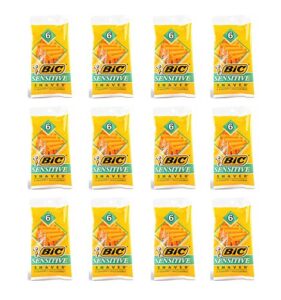 bic sensitive disposable razors single blade shavers (72 count)