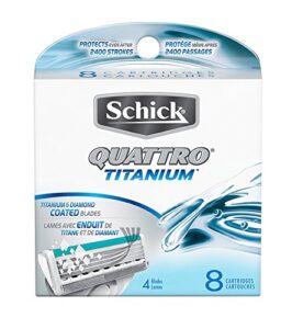 schick quattro titanium razor blade refills for men – 8 count