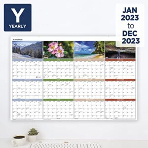 AT-A-GLANCE 2023 Erasable Calendar, Dry Erase Wall Planner, 36" x 24", Large, Horizontal/Vertical, Seasons in Bloom (PA133)