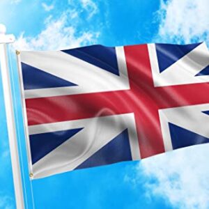 DMSE Kings Colors Historic Union Jack British Britain UK Flag 3X5 Ft Foot 100% Polyester 100D Flag UV Resistant (3' X 5' Ft Foot)