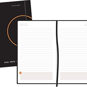 AT-A-GLANCE Plan.Write.Remember. Perfect Bound Planning Notebook, Lined with Monthly Calendars, Undated, 5" x 8 1/4", Black (80612405)