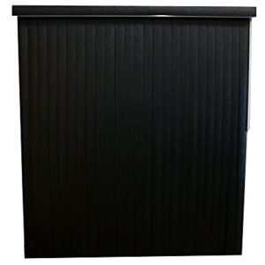 Black Frisco Textured Vinyl Vertical Blinds with 3-1/2" Embossed Vanes 68" Wide x 72" Long Cordless