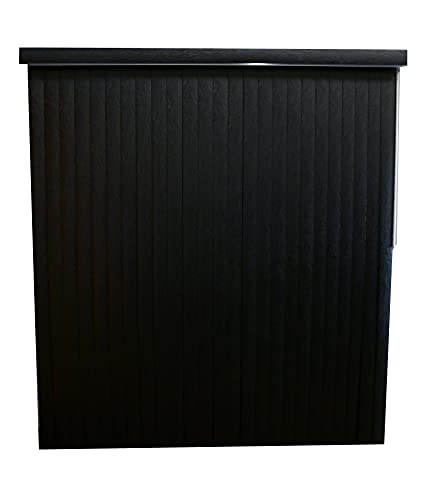 Black Frisco Textured Vinyl Vertical Blinds with 3-1/2" Embossed Vanes 68" Wide x 72" Long Cordless