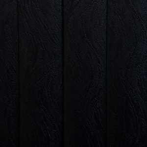 Black Frisco Textured Vinyl Vertical Blinds with 3-1/2" Embossed Vanes 68" Wide x 72" Long Cordless