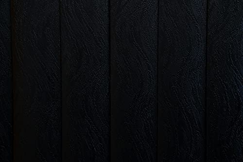 Black Frisco Textured Vinyl Vertical Blinds with 3-1/2" Embossed Vanes 68" Wide x 72" Long Cordless