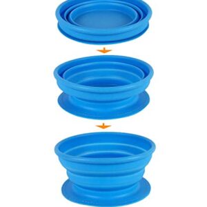 Collapsible Travel Dog Bowl or Cat Travel Bowls, Two Adjustable, Expandable Silicone Dog Bowl with Convenient Carry Case for Food and Water Pet Bowls for Travel or Park