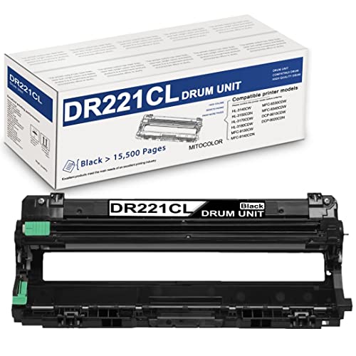 MOLIMER DR221CL DR-221CL Black Drum Unit: 1 Pack High Yield DR-221CL Compatible Replacement for Brother DR221CL HL-3170CDW MFC-9330CDW HL-3140CW MFC-9130CW Printer