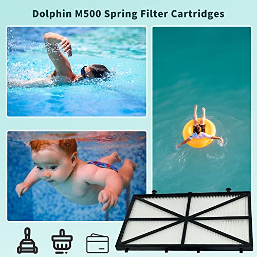 MKHFUW 9991432-R4 Robotic Pool Filter - Spring Filter Cartridges Compatible for Dolphin M500, Robotic Pool Cleaner Filters, M400, M500, M200 Robotic Pool Cleaners, Part Number 9991432-R4, 4 Pack