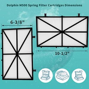 MKHFUW 9991432-R4 Robotic Pool Filter - Spring Filter Cartridges Compatible for Dolphin M500, Robotic Pool Cleaner Filters, M400, M500, M200 Robotic Pool Cleaners, Part Number 9991432-R4, 4 Pack