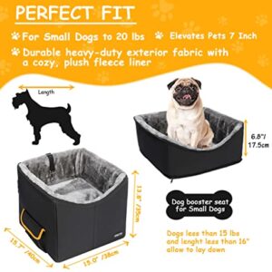 UNICITII Lookout Pet Car Booster Seat for Small Dogs, Bucket Booster Pet Seat, Elevated Dog Booster Car Seat, Lookout Dog Car Seat for Small Dogs