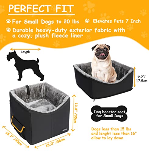 UNICITII Lookout Pet Car Booster Seat for Small Dogs, Bucket Booster Pet Seat, Elevated Dog Booster Car Seat, Lookout Dog Car Seat for Small Dogs